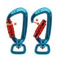 China Locking Carabiner Clip with Swivel Ring Carabiner Fix Clip  Auto Locking 4kN Swivel Snap Hook for sale