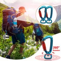 China Locking Carabiner Clip with Swivel Ring Carabiner Fix Clip  Auto Locking 4kN Swivel Snap Hook for sale