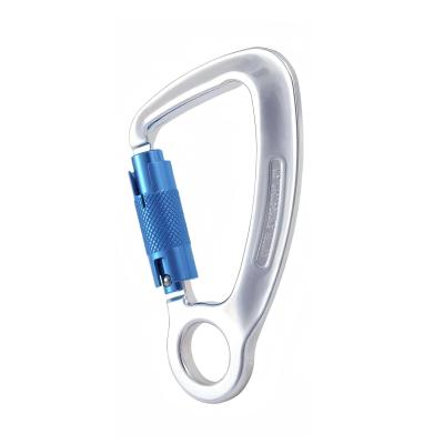 China 23kN Aluminum Carabiner Captive Eye Steel Triple Action Twist Lock Carabiner for sale