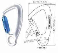 China 23kN Aluminum Carabiner Captive Eye Steel Triple Action Twist Lock Carabiner for sale