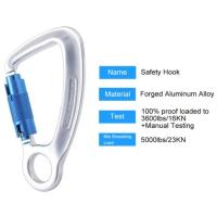 China 23kN Aluminum Carabiner Captive Eye Steel Triple Action Twist Lock Carabiner for sale