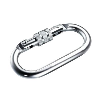 China 25KN Heavy Duty Fall Protector Carabiner Clip Climbing Carabiner with Screw Gate for sale