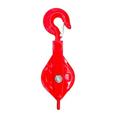 China Pulley Winch Accessories 1 Ton Snatch Block Easy-Open Design Snatch Block with Hook for Wire Ropes for sale