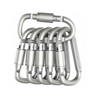 China Custom Laser Engraved Logo D Shape Snap Hook Carabiner Clip Aluminum Carabiner Hooks for Outdoor Accessories for sale
