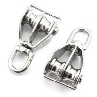 China Double Pulley Block Heavy Duty 304 Stainless Steel Double Wheel Pulleys for Lifting Rope for sale