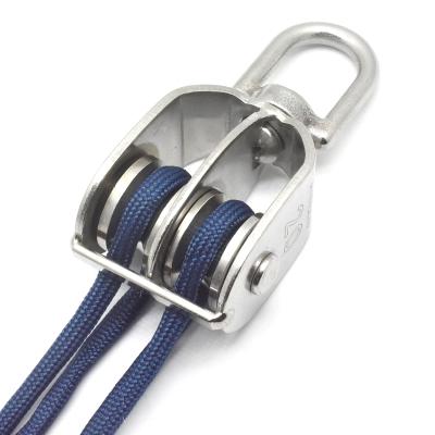 China Double Bearing Roller Single Wheel Track Wheel Wire Rope 201/304/316 Stainless Steel Pulley for sale