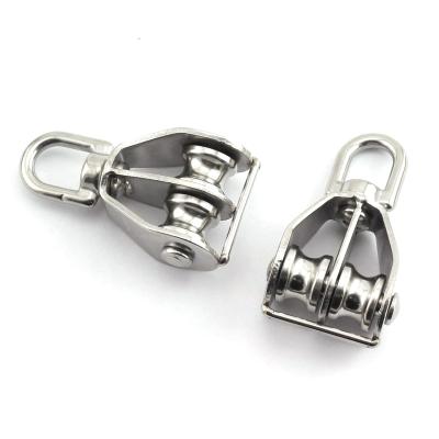 China Customized M15 - M50 Stainless Steel 304 Single Eye Swivel Sheave Pulley Block for Wire Rope for sale