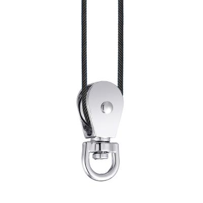 China Stainless Steel Customizable Pulley Block Swivel Lifting Wire Rope Cable Roller HH-3964 Honghao for sale