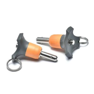China Flower Head Customized Color Three Prong Irregular Type Push Button Quick Release Ball Locking Pin for sale