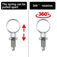 China Stainless Steel Non-Locking Type Stubby Hand-Retractable Index Plunger Spring Plunger with Pull Ring for sale