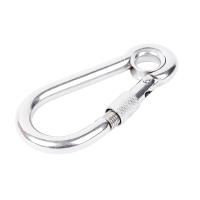 China DIN5299 Spring Carabiner Stainless Steel Screw Snap Hook Locking Rock Climbing Carabiner Clips with Eye for sale