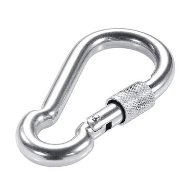 China 304 Stainless Steel Carabiner DIN5299 Spring Snap Hook with Eye and Screw for sale