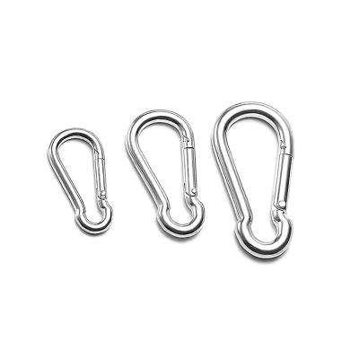 China Factory Direct Wholesale Carabiner Hook Hardware 304 316 Springs Stainless Steel Climbing Button Snap Hooks for sale