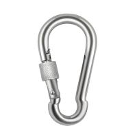 China 304 Premium Stainless Steel Thumb Screw Carabiner Clip Locking Carabiner Clips Spring Snap Hook for sale