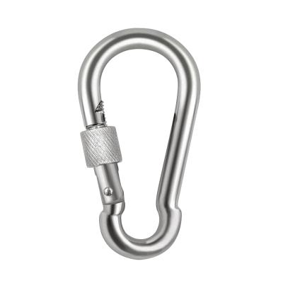 China 304 Premium Stainless Steel Thumb Screw Carabiner Clip Locking Carabiner Clips Spring Snap Hook for sale