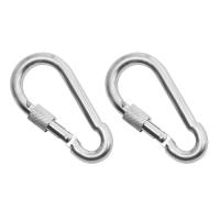 China 316 Stainless Steel Screw Lock Carabiner Hooks Heavy Duty Carabiner Spring Snap Hook with Screw Lock for sale