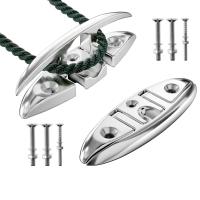 China 316 Stainless Steel Boat Folding Cleat Dock Rope Cleat Marine Suitable for Dock Deck Cable Kayaks Yacht Floats for sale