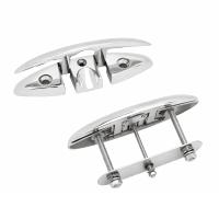 China Folding Boat Cleats Marine Grade 316 Stainless Steel Flip up Boat Dock Cleats Rope Cleat with Backing Plates for Deck for sale