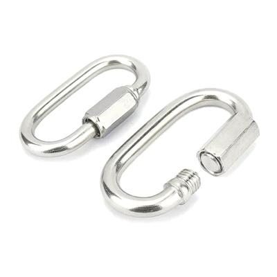 China Outdoor Sports Stainless Steel Oval Quick Link Carabiner with Galvanized & Zinc Plated Finish Customizable Packing for sale