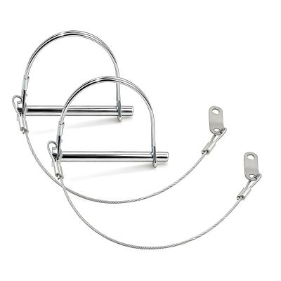 China Heavy Duty Square Safety Coupler Pin with Steel Quick Release Ring for Farm Trailers Wagons Towing Lawn and Hitches for sale