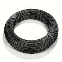 China Black Oxide T316 Stainless Steel Wire Rope 1/8 Inch 7x7 Aircraft Cable 100 ft for Wire Trellis Outdoor DIY Projects for sale