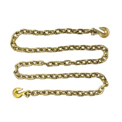 China Grade 70 Transport Chain 3/8''x20'x6600lbs Trailer Safety Chain with G70 Clevis Grab Hooks for Transporting for sale