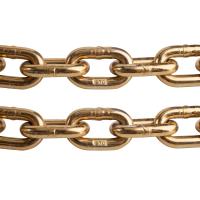 China G70 Chain 1/2''x20'x11300lbs Yellow Plated G70 Transport Chain with Clevis Hook for Towing Truck Binding Accessories for sale