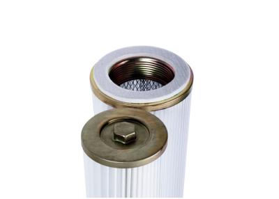 China 5um,0.5um,0.2um,2um，Threaded Spunbond Pleated Dust Filter Cartridge With Stainless Steel Cover for sale