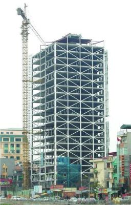 China High Rise Modern Design Steel Frame Multi Story Steel Commercial Buildings Anti Seismic for sale