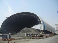 China Large-span arched prefabricated steel structure coal shed for bulk coal storage and handling for sale
