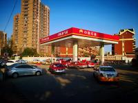China Modern Design Q235/Q355 Steel Space Frame Structure for Prefabricated Assembly Petrol Station Canopy for sale