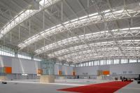 China Modern Design Q235/Q355 Steel Space Frame Structure for Prefabricated Assembly Petrol Station Canopy for sale