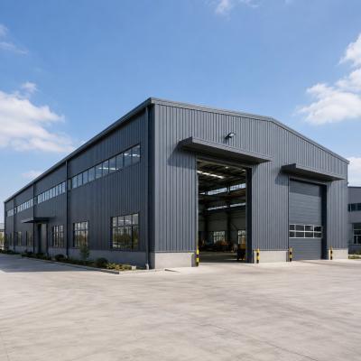 China Large-Span Prefabricated Steel Warehouse Building with Portal Frame System for Rapid Erection and Structural Durability for sale