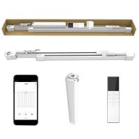 China White Aluminum Accurate Roller Smart Electric Curtain Opener Track For Balcony for sale