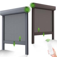 China Smart Waterproof Electric Outdoor Roller Blind With Zipper Track for sale