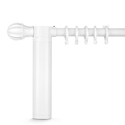 China Motorized System Electric Roman Rod Curtain Track Set White Color for sale