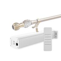 China Motorized System Electric Roman Rod Curtain Track Set White Color for sale