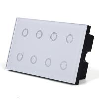 China 8 Gang Smart Switch Wifi Smart Wall Touch Light Glass Panel OEM Tuya for sale