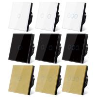 China 2 Gang WiFi RF Smart Switch UK 2400W Glass Touch Light Switch for sale