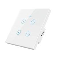 China 2.4GHz Touch Smart Light Switch CE 4 Gang Smart Switch 433MHz for sale