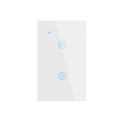 China 0.1mW Wifi Light Smart Switch 2 Gang Touch Wall On Off Waterproof for sale