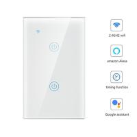 China 0.1mW Wifi Light Smart Switch 2 Gang Touch Wall On Off Waterproof for sale