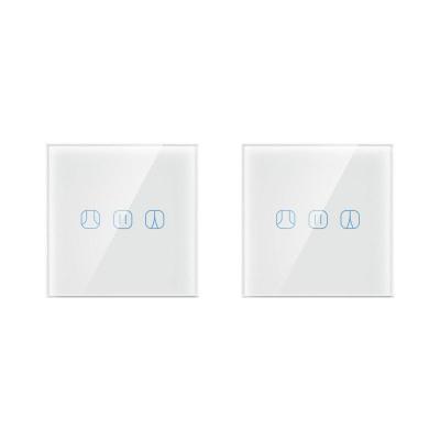 China 2 Gang WiFi RF Smart Switch 50Hz Remote Control Touch Curtain roller shutter Blinds Switch for sale