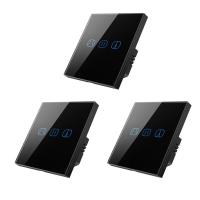 China Tempered Glass 4mm Wifi Smart Curtain Switch 2.4GHz Roller Shutter Smart Switch for sale