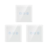 China Tempered Glass 4mm Wifi Smart Curtain Switch 2.4GHz Roller Shutter Smart Switch for sale