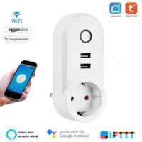 China Tuya 10A WIFI Smart Plug Socket 30M Wifi Controlled Power Outlet for sale