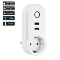 China 16A Wireless Wifi Smart Plug CE 2.4GHz Remote Control Power Outlet USB 2.4A for sale