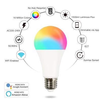 China CCC E27 Wifi Led Light Bulbs Compatible With Smart Life App 1500lm for sale