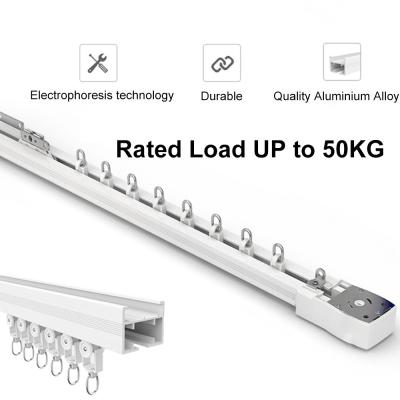 China 6.3 Meters Smart Curtain Track 135 Degree Bendable Aluminium Curtain Track for sale