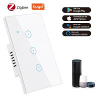 China 600W Zigbee Wall Switch No Neutral 60HZ 3 Gang Smart Light Switch for sale